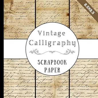 Vintage calligraphy scrapbook paper: classic style calligraphy letters ...