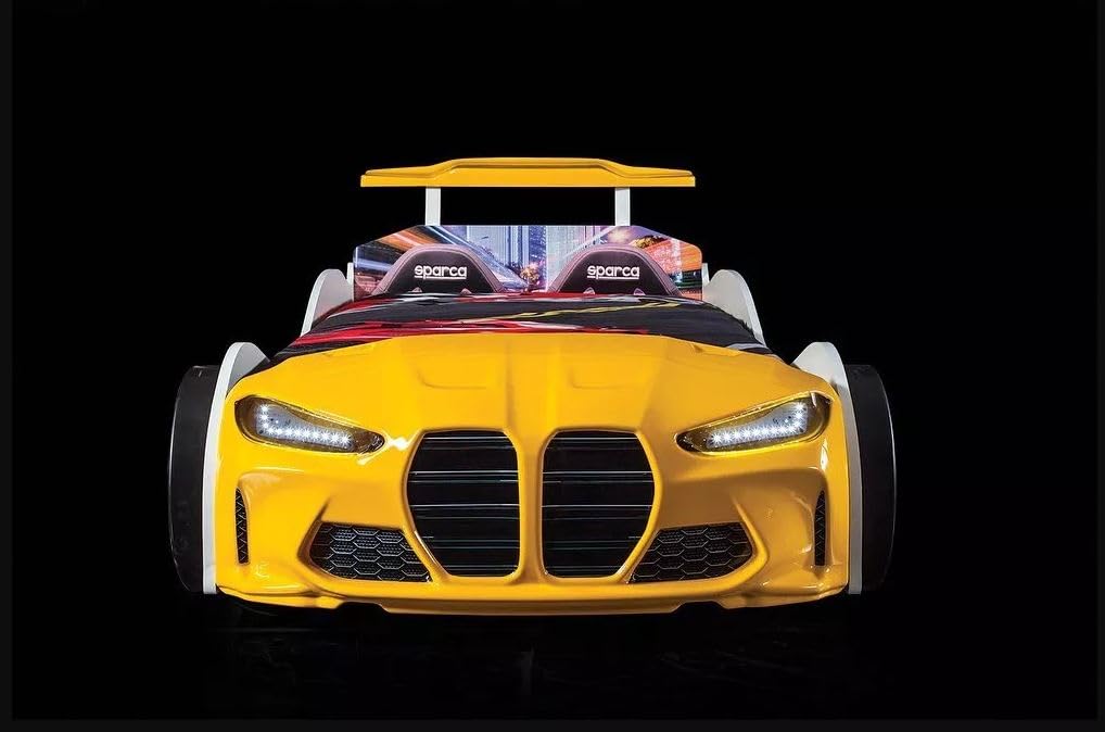 Bmw Car Bed for Boys Racing Car Bed with Matress , Led Lights, Single ...
