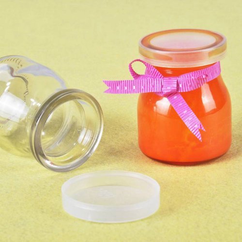 Creative Diy Pudding Bottle Glass Milk Bottles With Caps 6Pcs : Amazon ...