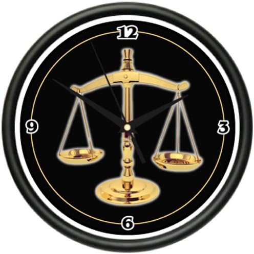 Amazon.com: SignMission Scales of Justice Wall Clock Attorney Law ...
