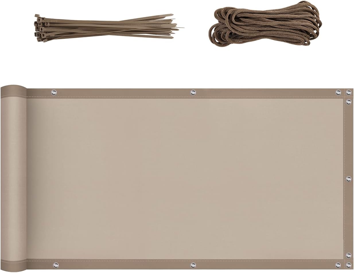 Sekey Balcony Privacy Screens, 0.9 × 5 m Waterproof and UV Protection ...