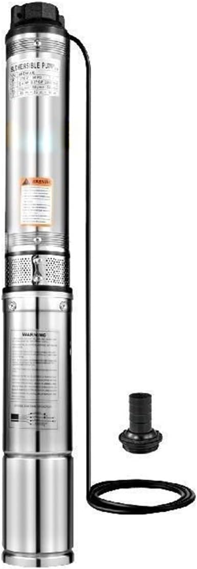 Submersible Sump Pump 4in Deep Well Pump Submersible Bore Pump 0.5HP ...