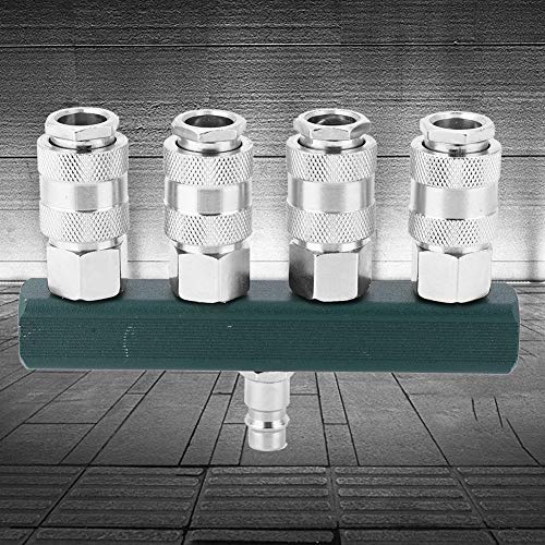 4 Way Quick Connector, 1/4in NPT Thread Air Hose Coupler Pneumatic ...