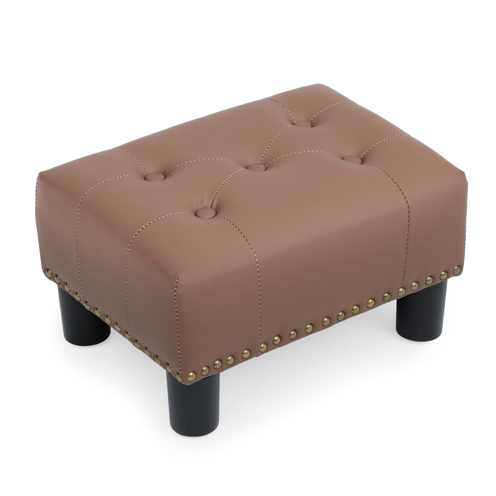 Amazon.com: Athena Collection Small Ottoman Foot Rest, Leather ...