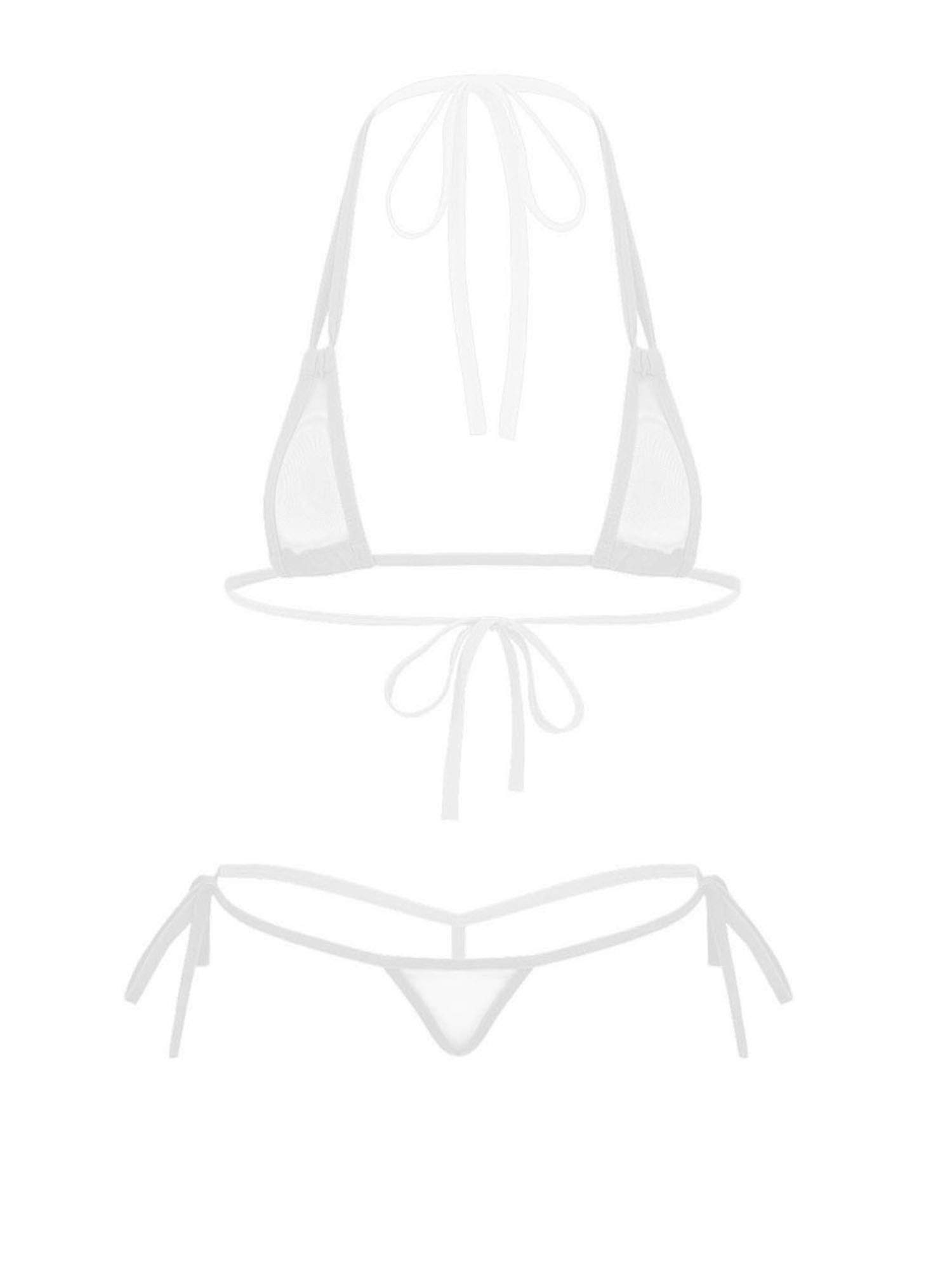 Buy Women's Sexy Mesh Micro Bikini G String Bathing Suit Thong Swimsuit ...