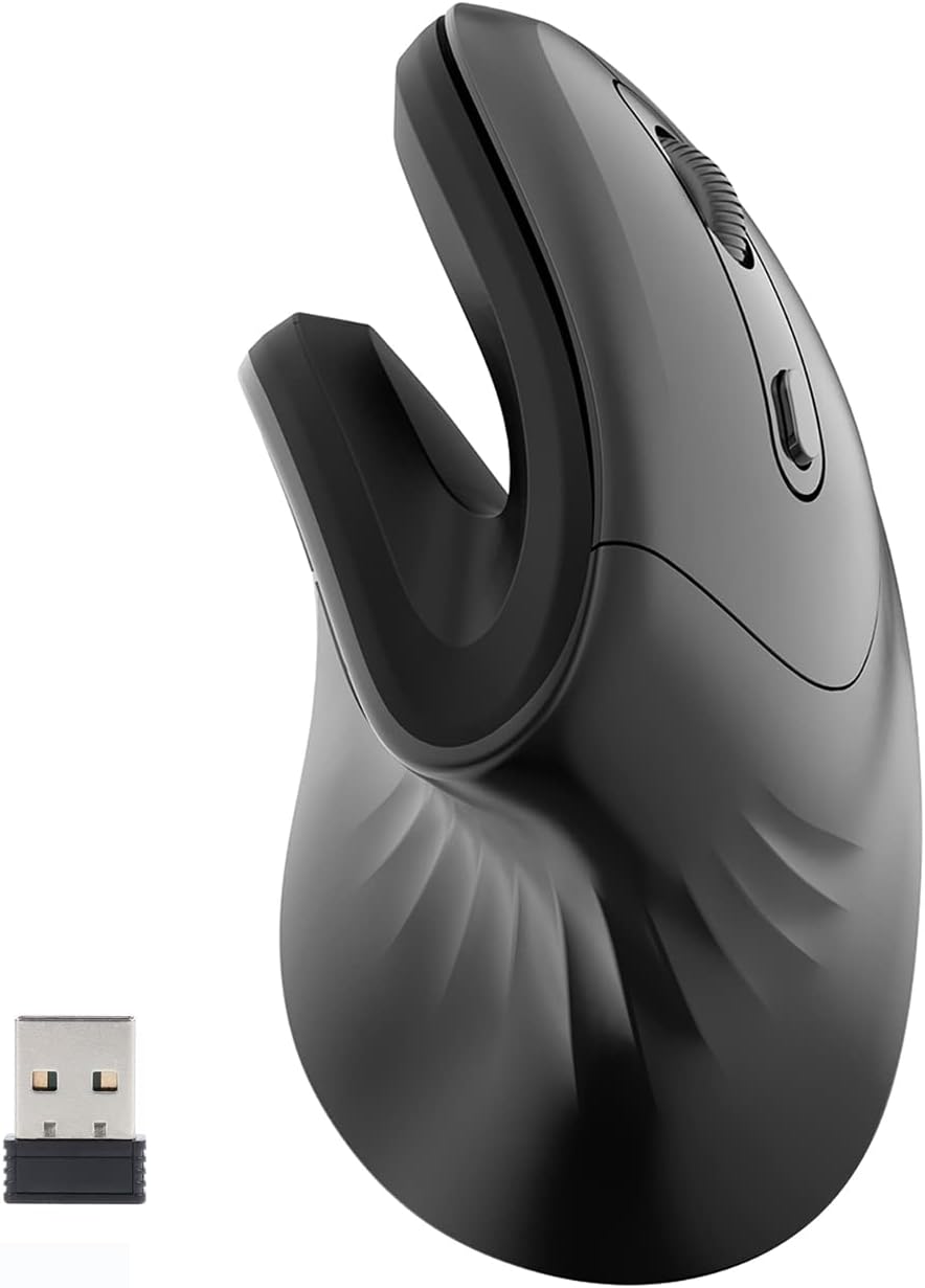 Amazon.com: USB Rechargeable Vertical Mouse 2.4GHz Wireless L size for ...