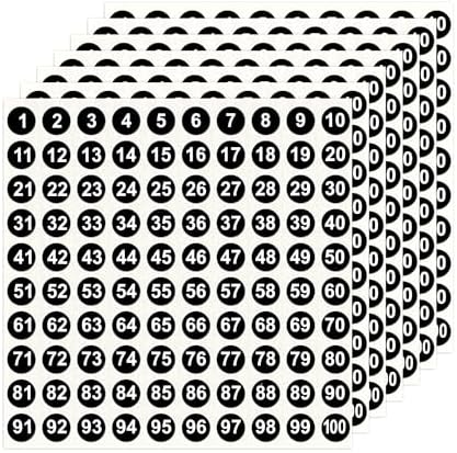 Amazon.com : Number Stickers, 25 Sheets Number Stickers 1-100, 2500 PCS ...