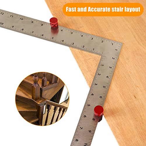 2 Set Tall Stair Gauges for Framing Square with Holder & Carabiner ...