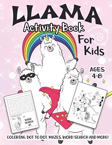 Llama Activity Book for Kids Ages 4-8: A Fun Kid Workbook Game for ...