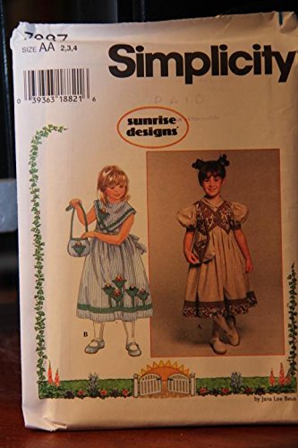 Simplicity Pattern 7087 Size AA 2,3,4 / Sunrise Design / Child's Dress ...