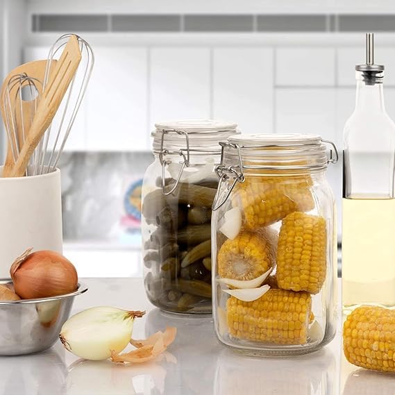 Buy KEYSTONE Glass Jar and Container with Airtight Swing Cap, 1200ml ...