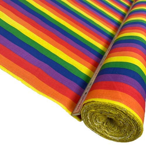 Poly Cotton Fabric Colourful Rainbow Designs in Large Medium and Small ...