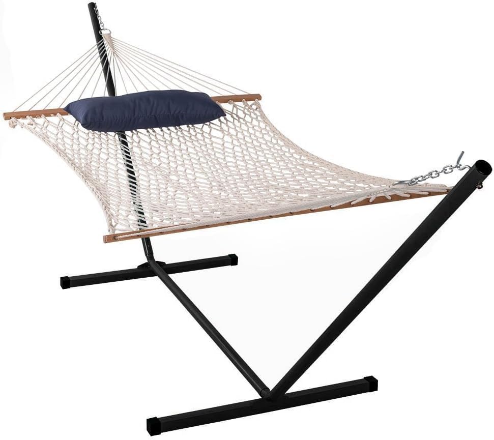Amazon.com : Lazy Daze Hammocks Double Rope Hammock with Stand Include ...