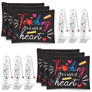 Amazon.com : Amylove 12 Pcs Teacher Appreciation Gifts Bulk 6 Teacher Survival Kit Makeup Bags ...