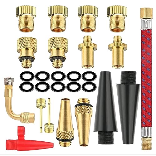 Bike Valve Adapter Kit, 27Pcs Brass Bicycle Pump Adapter with Sorting ...