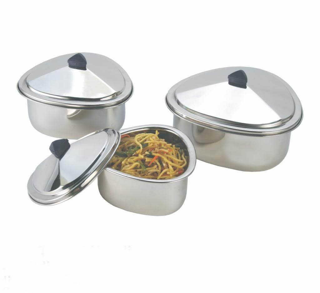 Buy Aristo Triveni Stainless Steel Serving Dish, 3-Piece Set Online at ...