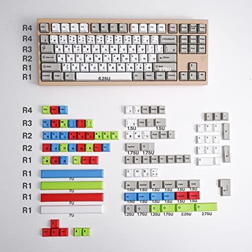 Amazon.com: PBT Japanese Gray White Keycaps Set 194 Keys Cherry Profile ...