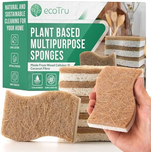 Amazon.com: KICKLEEN 9 Pack Biodegradable Natural Kitchen Sponge ...