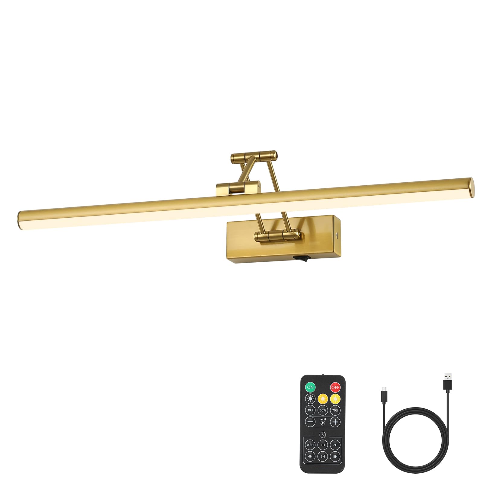 Joossnwell Battery Operated Picture Light for Wall Rechargeable Art ...