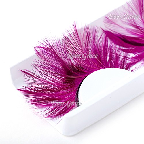 Amazon.com: ICYCHEERMakeup Rose Red Long False Feather Eyelashes Soft ...