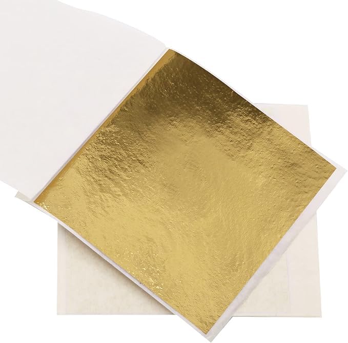 Indian Gold Leaf Gilding Sheets,100 Sheets 3.15" by 3.35" Foil B Gold ...