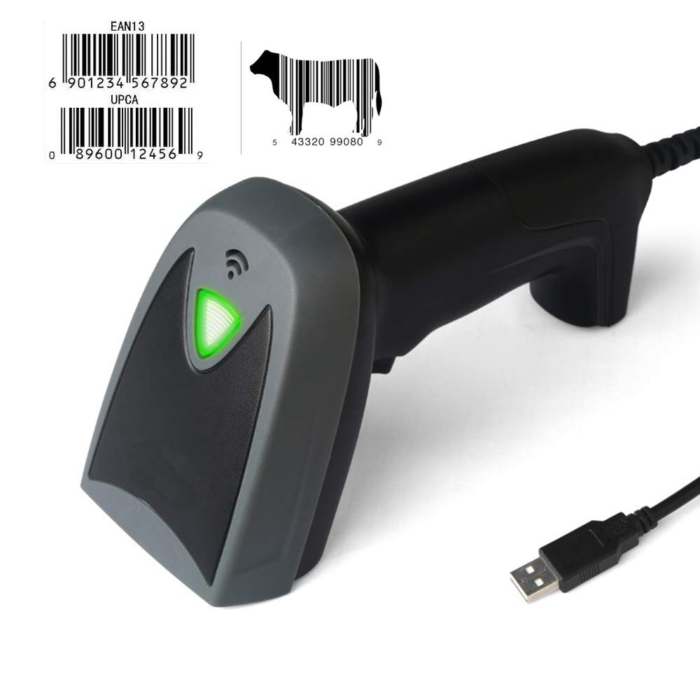 Buy AWYYSYS Barcode Scanner USB Wired Barcode Reader Range Support UPC ...