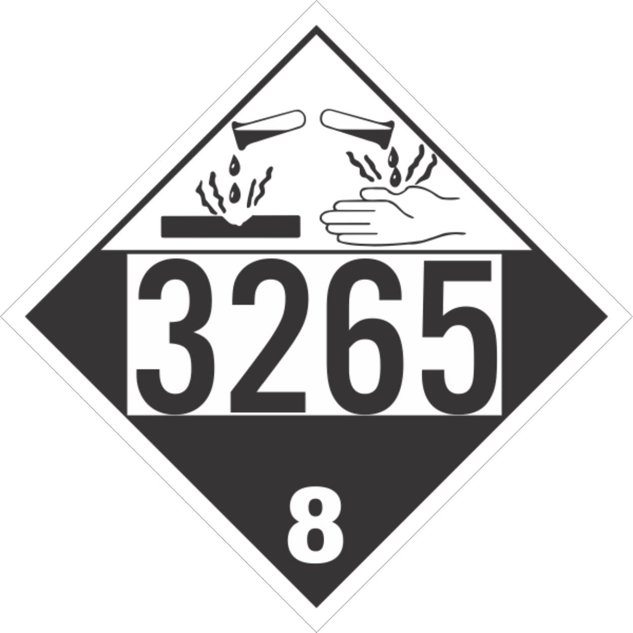 GC Labels-P303c3265, Corrosive Class 8 UN3265 Removable Vinyl DOT ...