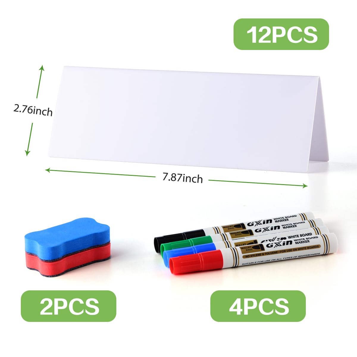 Dry Erase Name Tents 100Pcs White Reusable Name Tent Cards Dry Erase