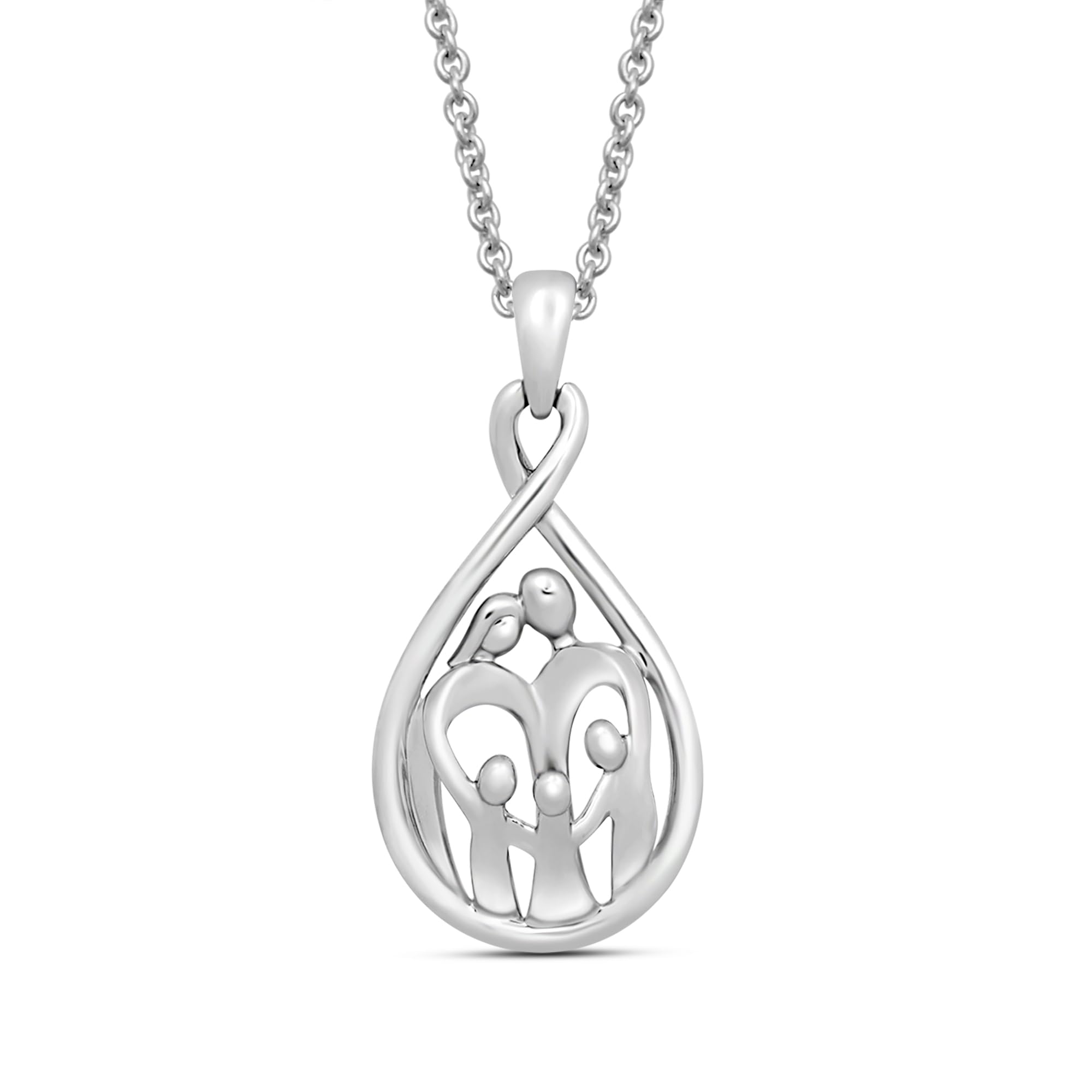 Snapklik.com : Parent And Three Children Family Necklace Pendant In ...