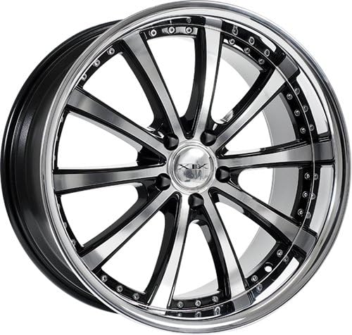 Amazon.com: XIX WHEELS X21 BLACK MACHINED W/SS.LIP 5X112 +38 - 20X10 ...