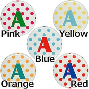 Amazon.co.jp: Alphabet Badge - Dot - [A] Extra Large Size (76mm) Yellow ...