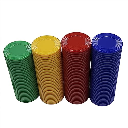Runup 400PCS Counting Chips, 4 Colours Plastic Tokens Coins, Bulk ...