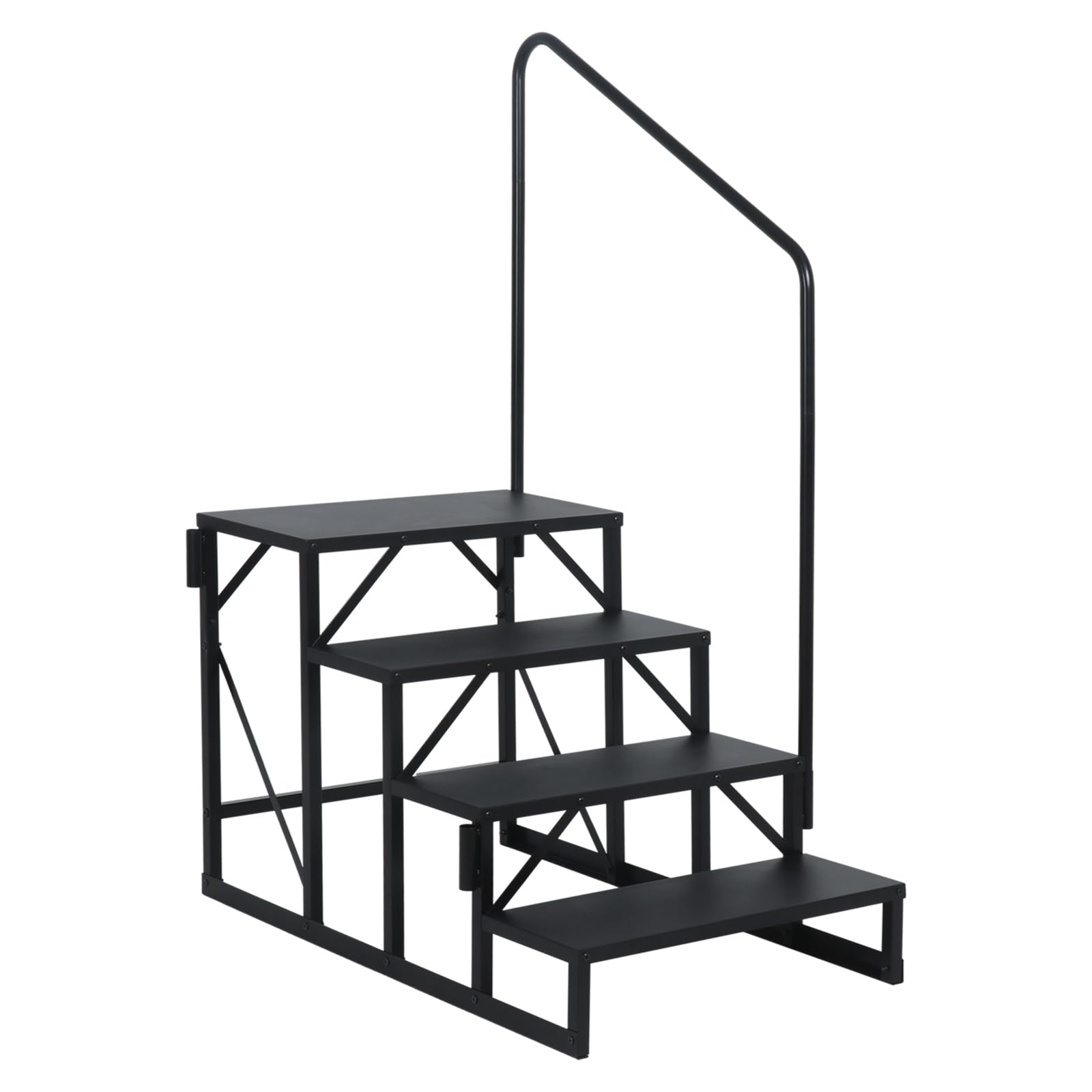 LUCKUP 4 Step RV Stairs with Handrail- Non Slip Hot Tub Steps Portable ...