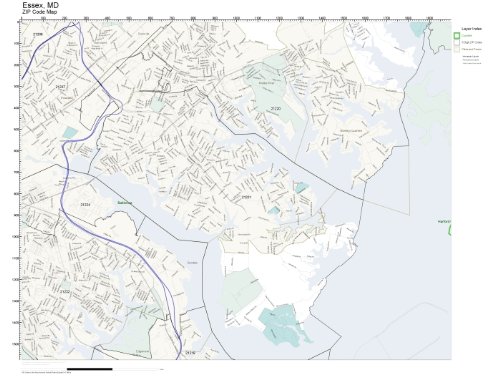 ZIP Code Wall Map of Essex, MD ZIP Code Map Not Laminated: Amazon.com ...