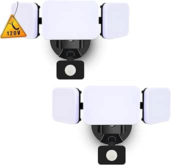 EMANER Outdoor Flood Lights Motion Sensor, Dusk to Dawn & Detection ...