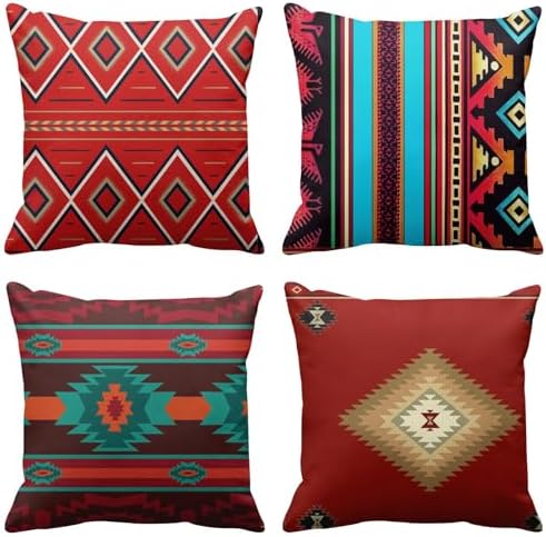 Amazon.com: ArtSocket Set of 4 Throw Pillow Covers Southwestern Aztec ...