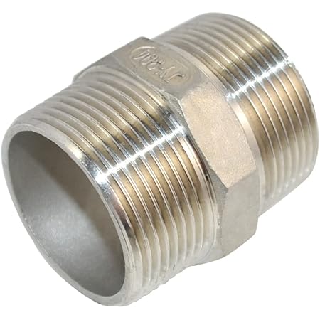 Amazon.com: Megairon 1-1/4" x 1-1/4" NPT Male Threaded Hex Nipple,Stainless Steel 304 Quick ...