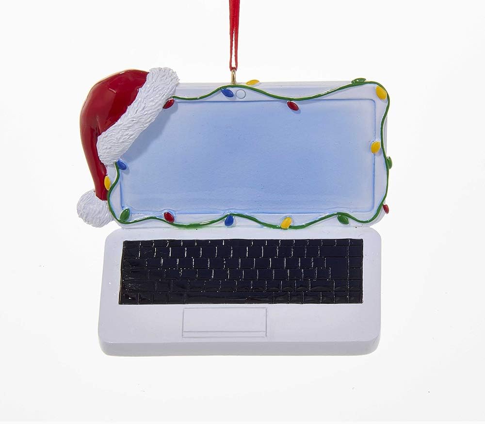 Amazon.com: Laptop Christmas Ornament - 3D Desktop Computer Santa Hat ...