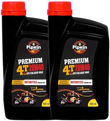 PIPKIN Premium 4T 20W40 SN 900ml Pack 2 | Engine Oil with Protective ...