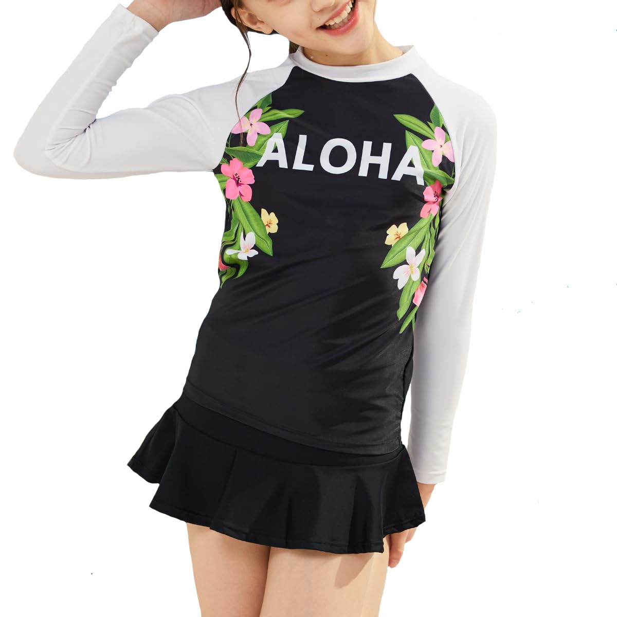 Snapklik.com : Girls Rash Guard Set Long Sleeve UPF 50+ Sun Protection ...