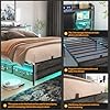 Amazon.com: Unikito King Size Bed Frame with Cool RGB LED Lights and ...