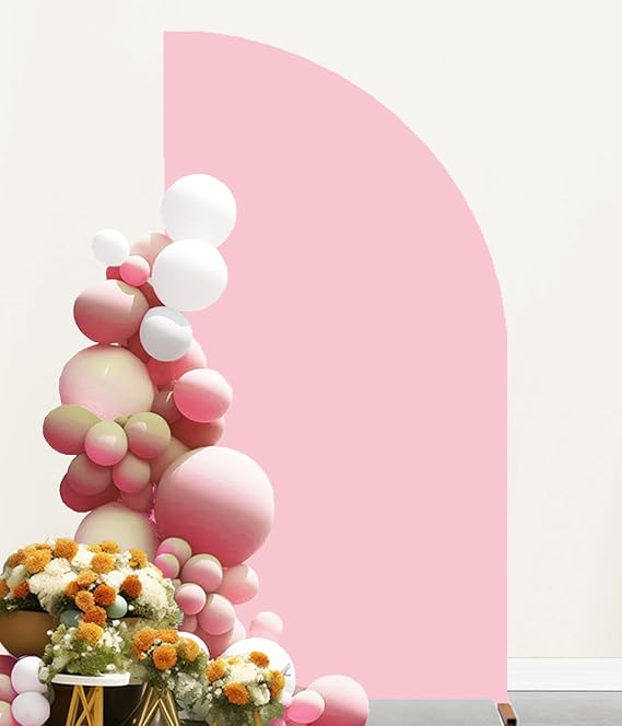 Amazon.com : JKDMJF Pink Half Moon Arch Backdrop Stand Cover 6 FT ...