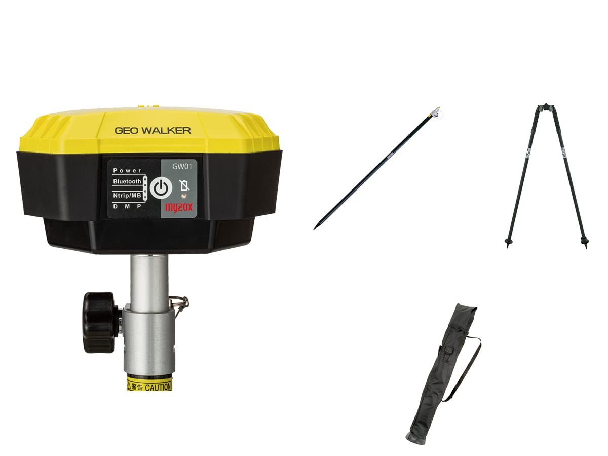 Amazon.co.jp: [セット品]MYZOX マイゾックス 4点セット（2周波 RTK-GNSS受信機 GW01 GEO WALKER ジオ ウォーカー ・RTK ポール・バイポッド ...