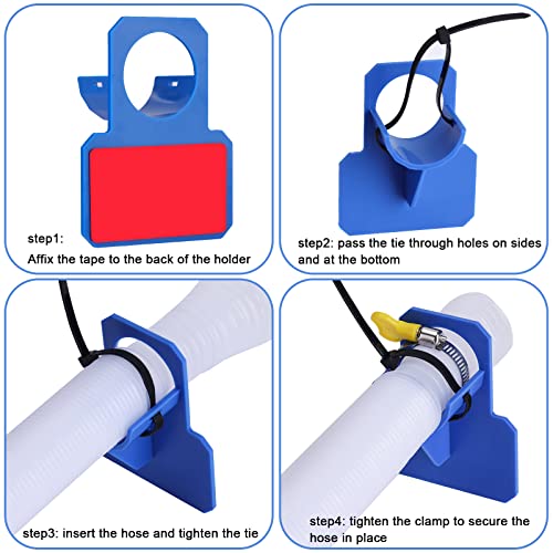 LUTER 2pcs Pool Hose Holders with Stainless Steel Clamps Cable Ties ...