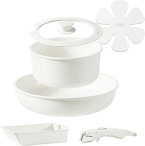 Amazon.co.jp: CAROTE カローテ フライパン セット 6点 ガス火・IH対応 PFOA PFOS フリー 5層構造 軽量 取っ手のとれる フライパン26cm エッグパン 鍋 ...