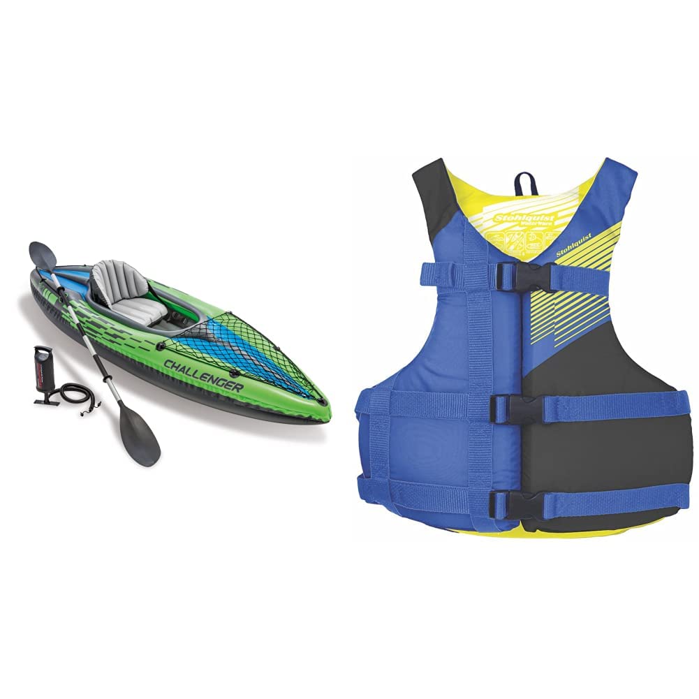Intex Challenger Kayak Inflatable Kayak Set With Aluminum Oars And High ...