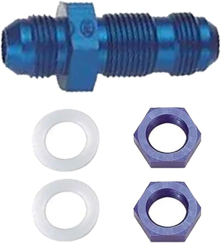 Amazon.com: -6 AN Aluminum Straight Bulkhead Fitting Kit - Blue