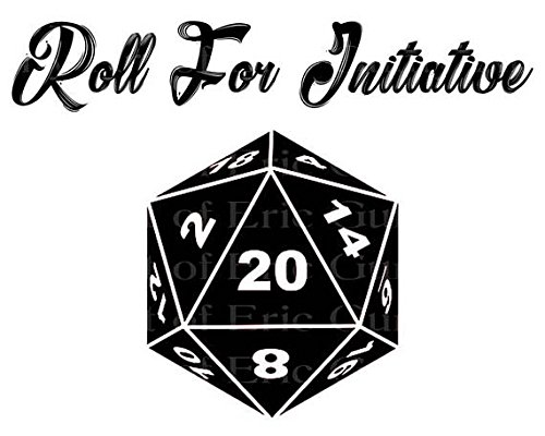 Amazon.com: 1/4 Sheet - D20 Roleplay Game Roll Initiative Dice Birthday ...