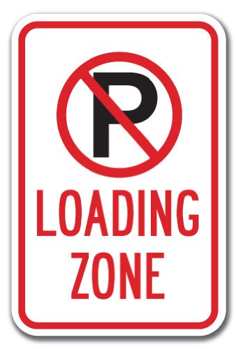 Loading Zone with ''p'' No Parking Symbol Sign 12" X 18" Heavy Gauge ...