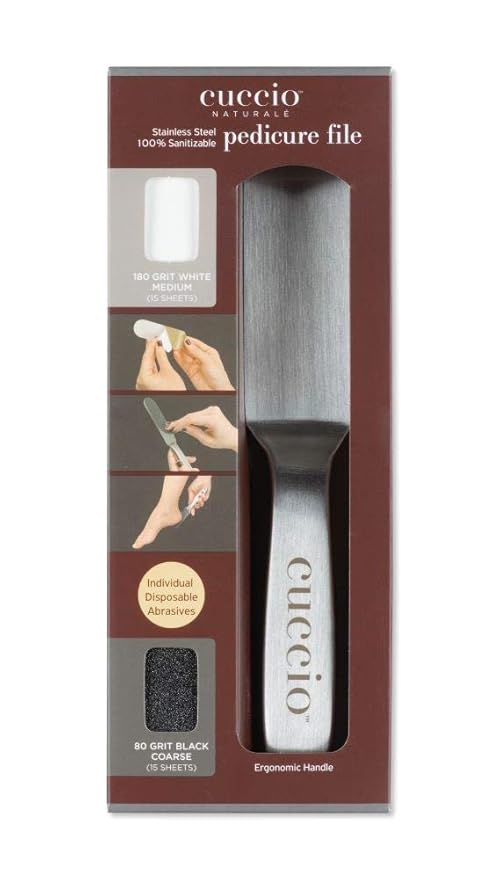Amazon.com : Cuccio Naturale Reusable Stainless Steel Pedicure File Kit ...